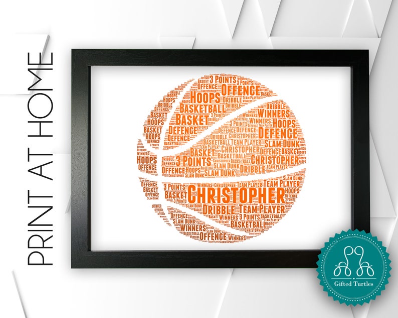 Personalised PRINTABLE Basketball Word Art Gift Basketball - Etsy
