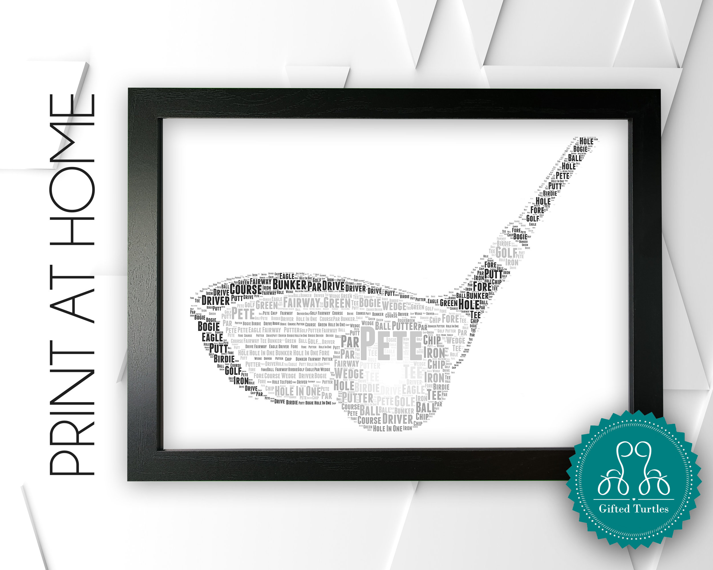 Personalised PRINTABLE Golf Club Word Art Gift Golfing Gifts Print ...