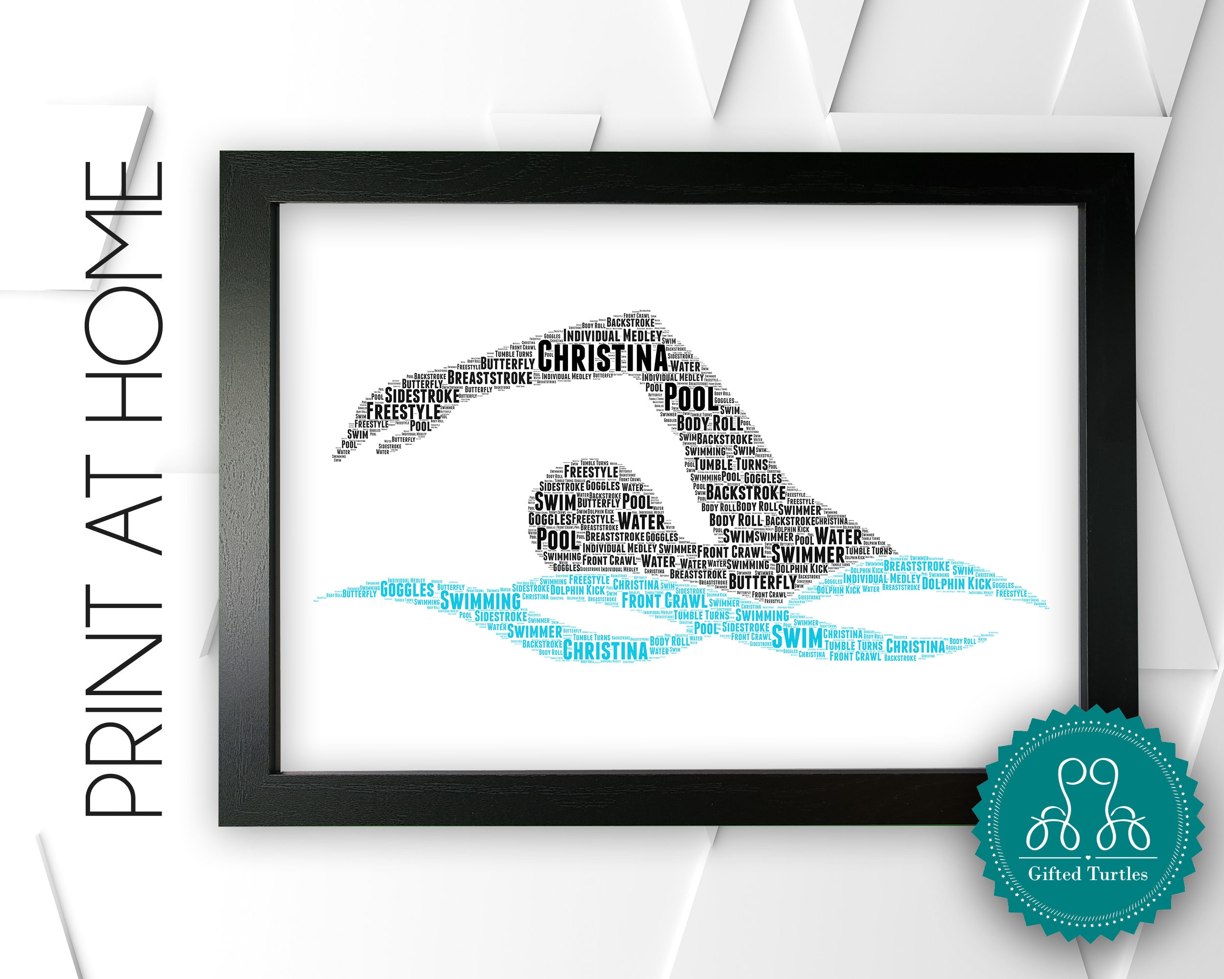 Personalised PRINTABLE Swimming Word Art Gift Swimmer Gift - Etsy UK