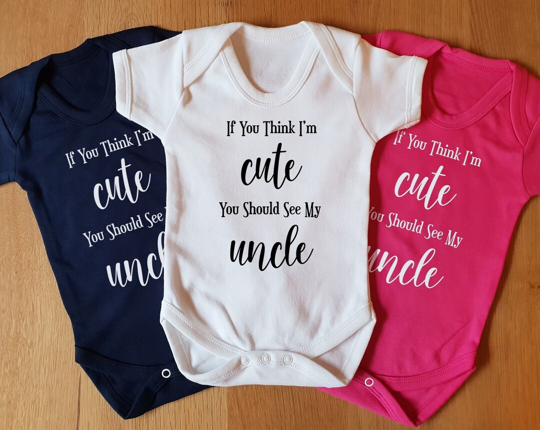 Cute Uncle Bodysuit New Baby Grow Gift Girl Boy Christening Naming ...