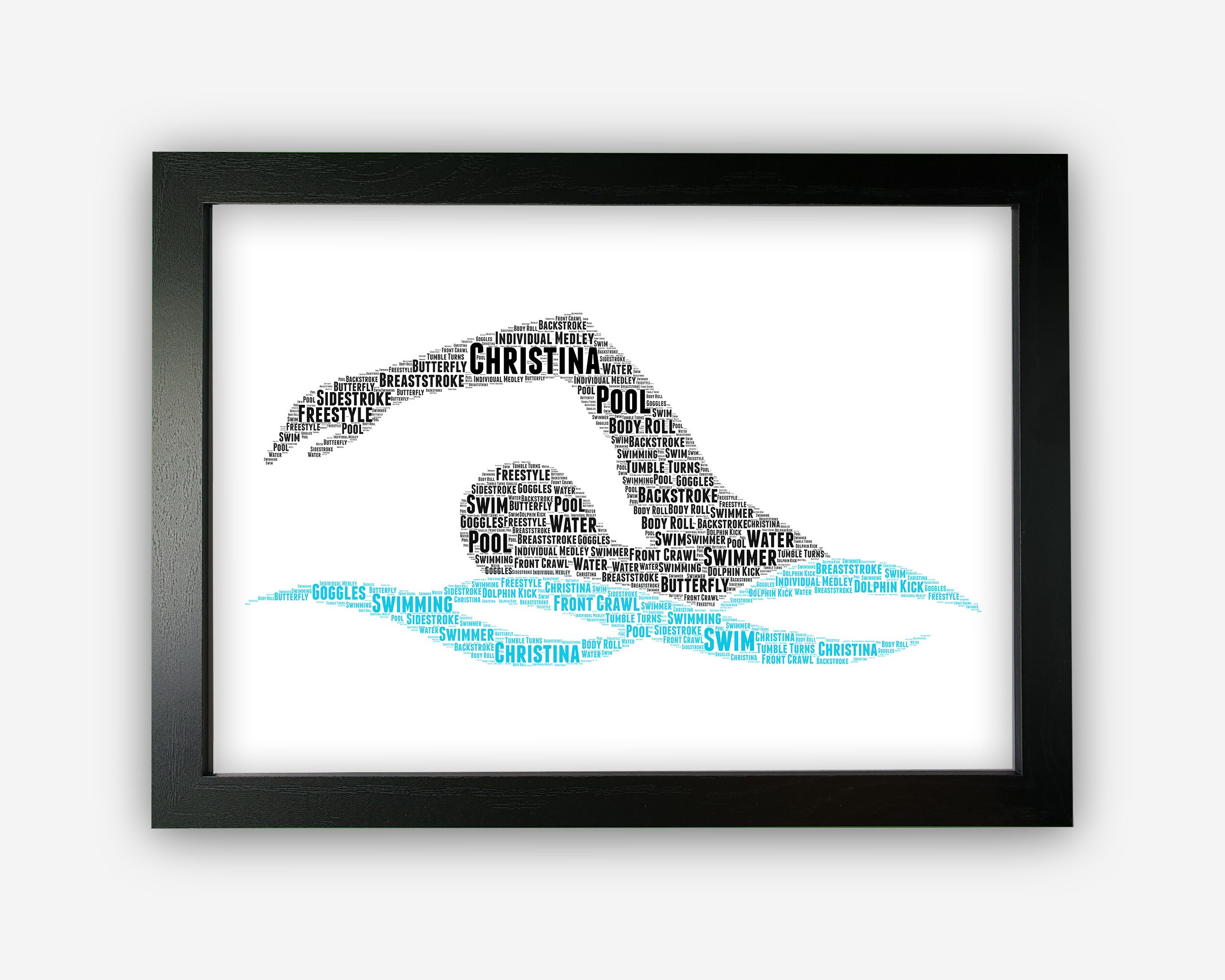 Personalised Swimming Swim Gift Word Art Wall Room Decor - Etsy