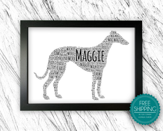 Personalised Greyhound Gifts For Dog Lover Owner Dog Mum Pet | Etsy