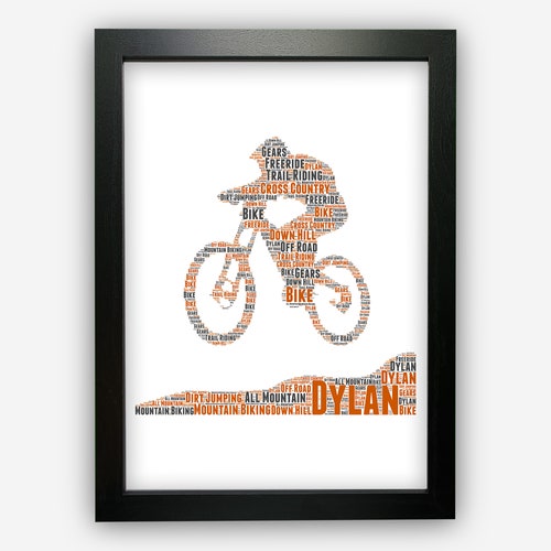 Personalised Mountain Bike Word Art Gift Word Art Wall Print - Etsy UK