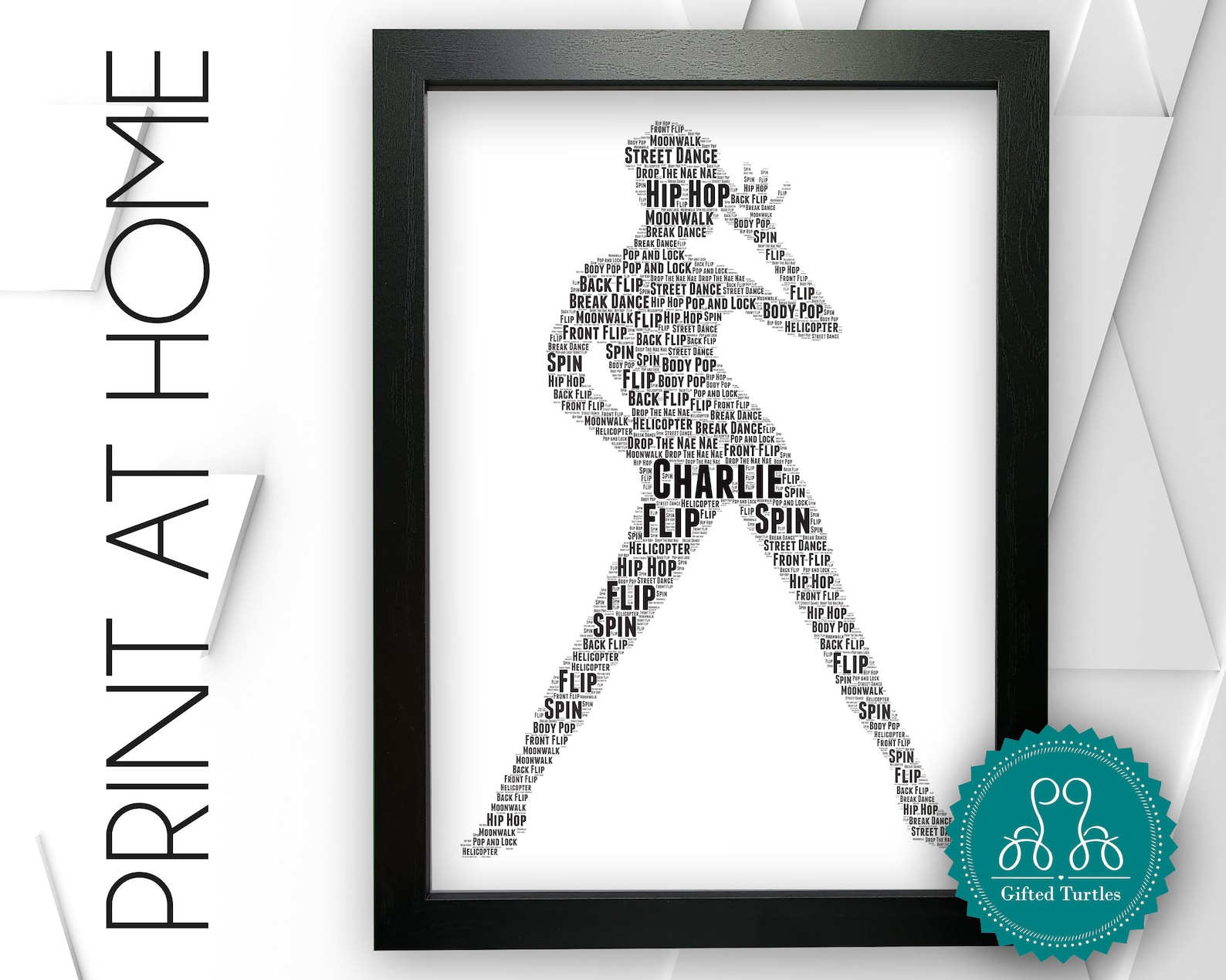 Personalised PRINTABLE Hip Hop Dancer Word Art Gift Dance Gifts Print ...