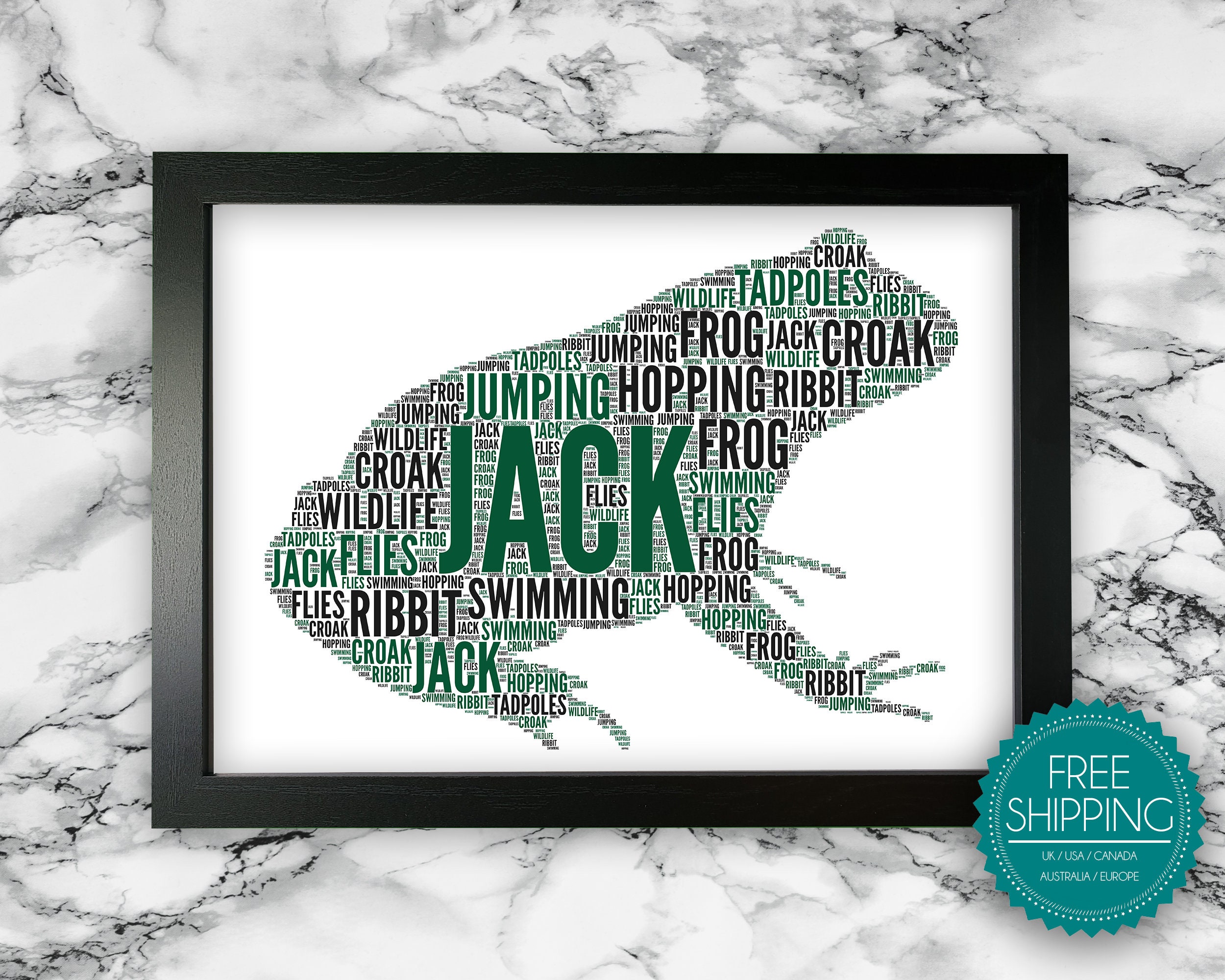 Personalised Frog Gifts Word Art Wall Print Toad Gifts Wall | Etsy