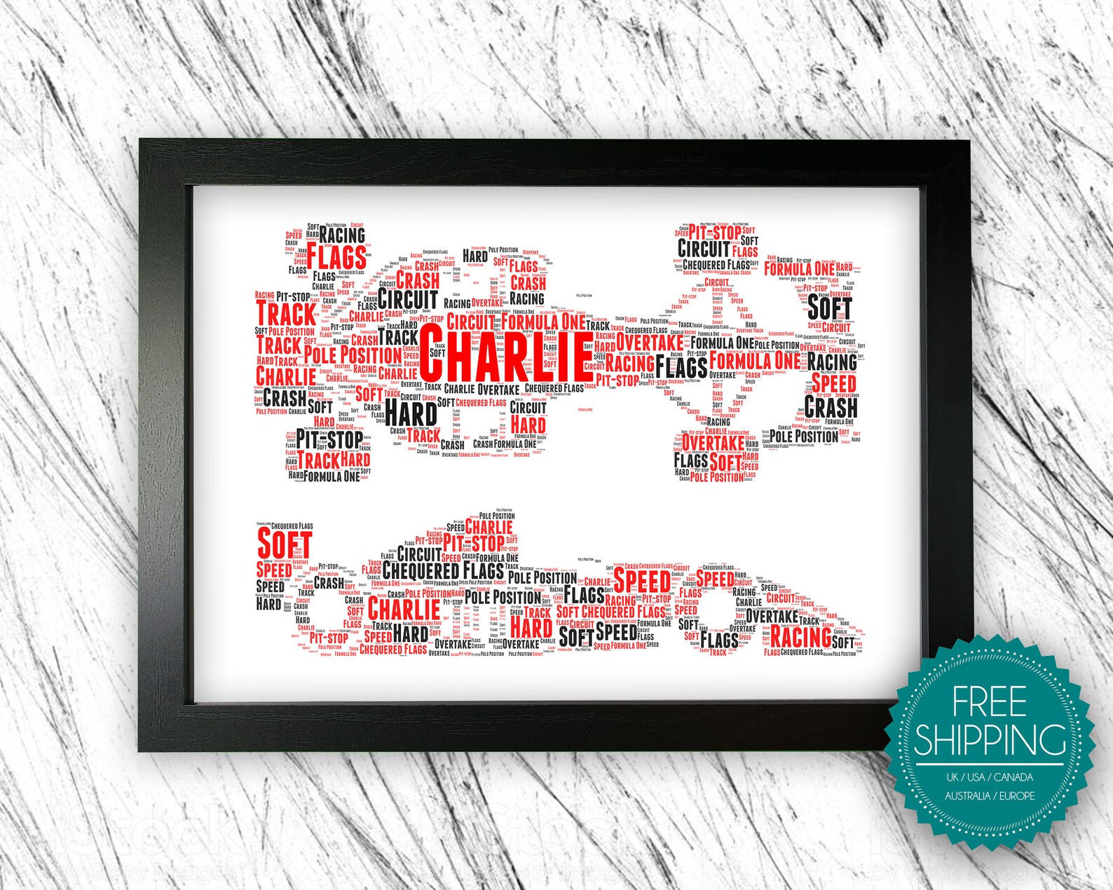 Personalised Motor Car Racing Gift Print Sports Gifts For Car | Etsy