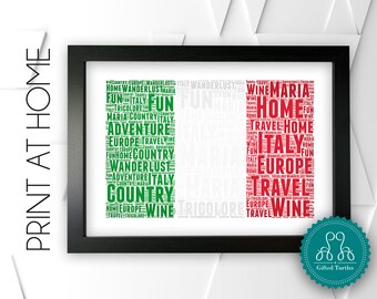 Italian Word Wall Art - Etsy