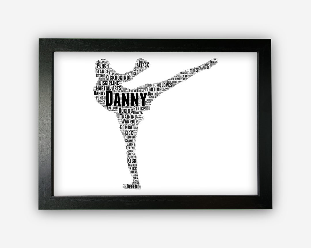 Personalised Kickboxing Gift Word Art Print Gift for Boxing Kick Boxing ...