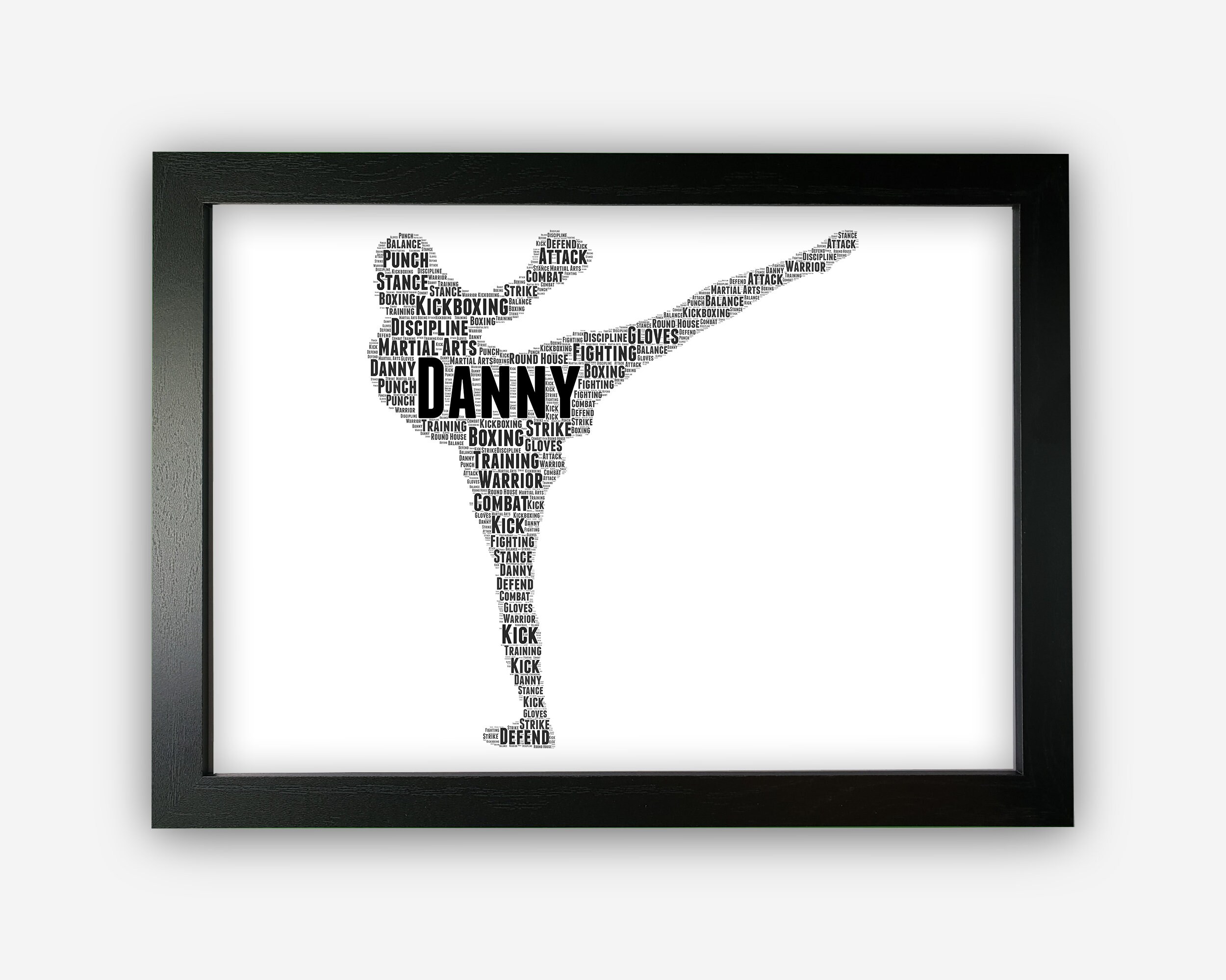 Personalised Kickboxing Gift Word Art Print Gift for Boxing - Etsy UK