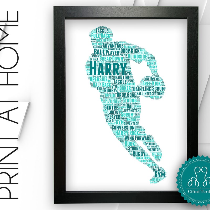 Personalised Word Art Rugby - Etsy UK