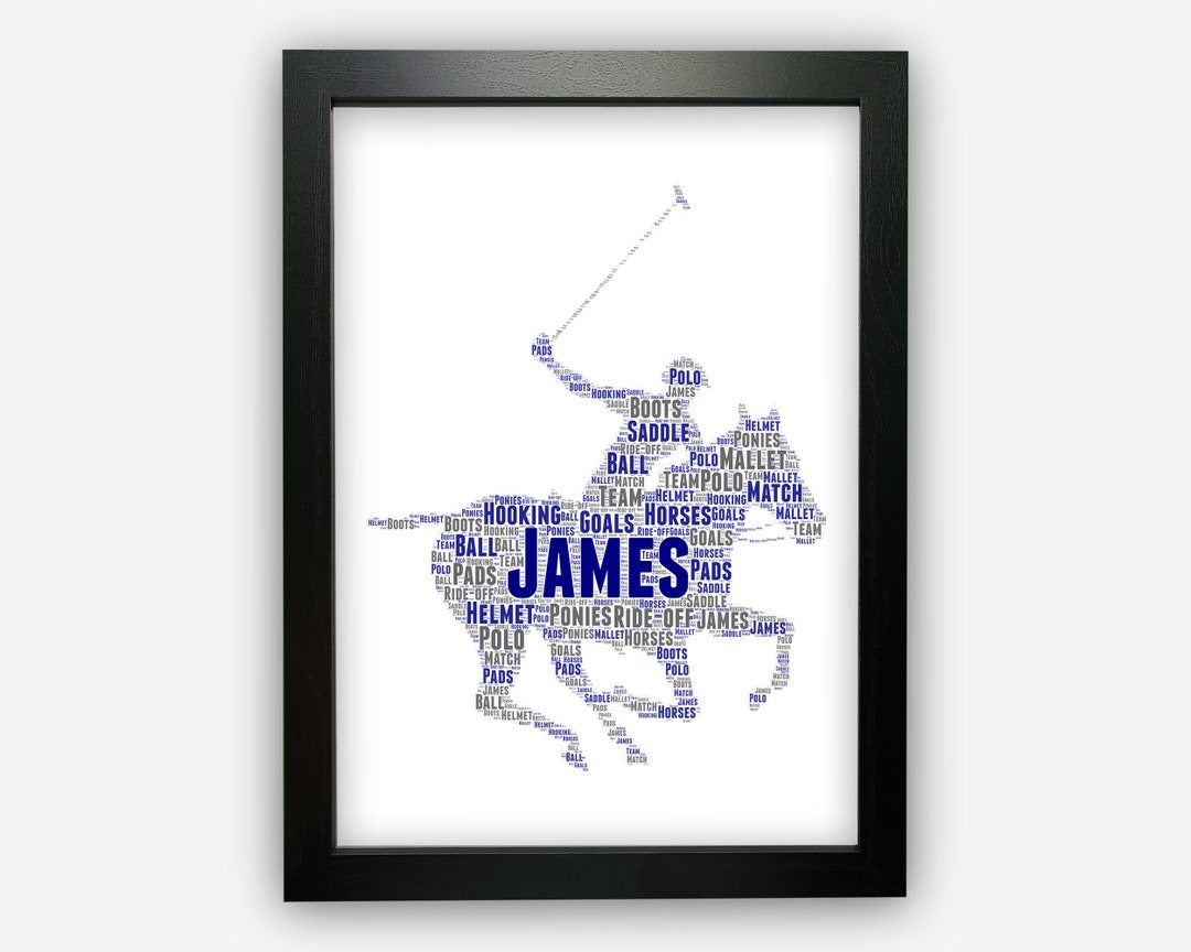 Personalised Polo Gifts Word Art Wall Print Horse Sports - Etsy