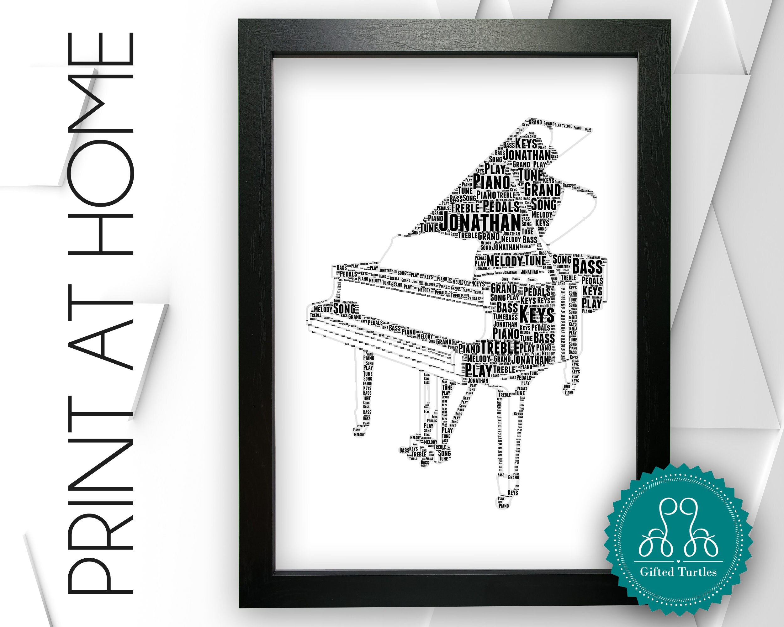 Personalised PRINTABLE Grand Piano for Pianist Piano Gift Word | Etsy