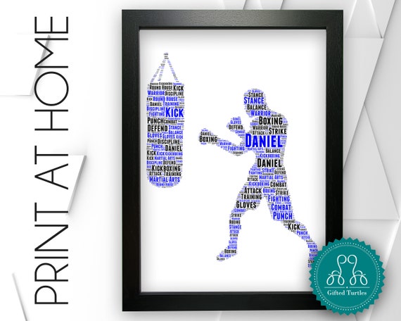 Personalised PRINTABLE Boxing Kickboxing Word Art Gift | Etsy