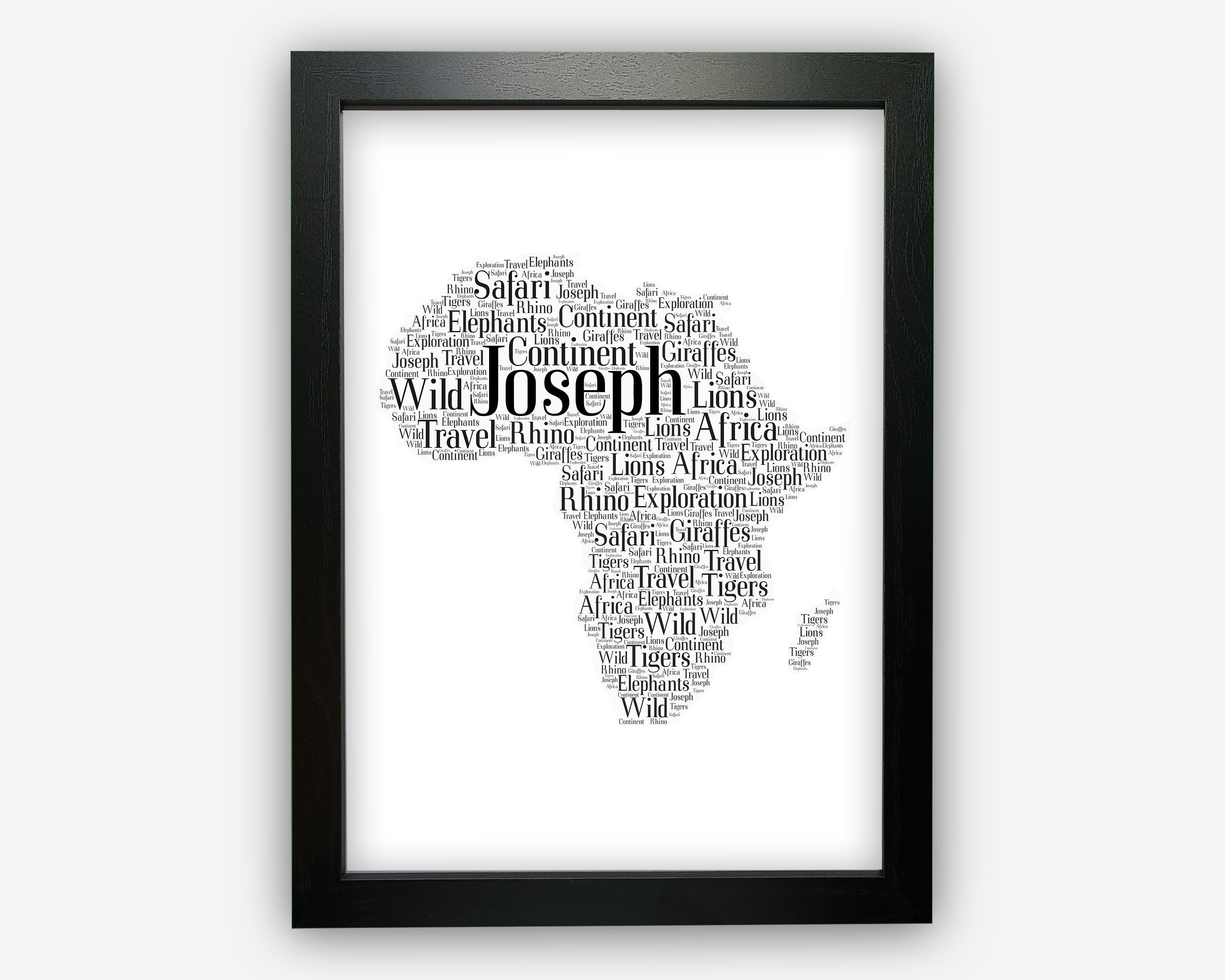 Personalised Africa Gifts Word Art Wall Print Flag Map Gifts - Etsy UK