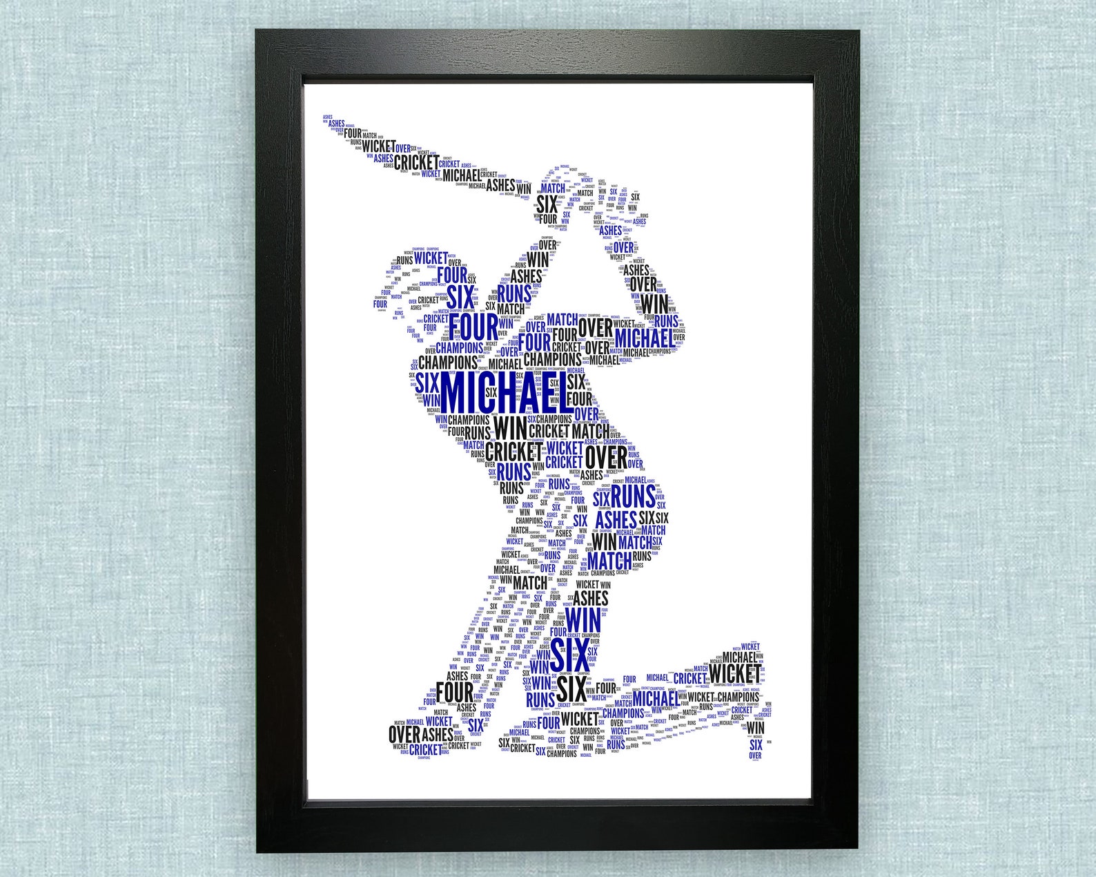 Personalised Cricket Word Art Gift Cricketer Wall Art Print | Etsy