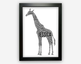 Giraffe Word Art - Etsy UK