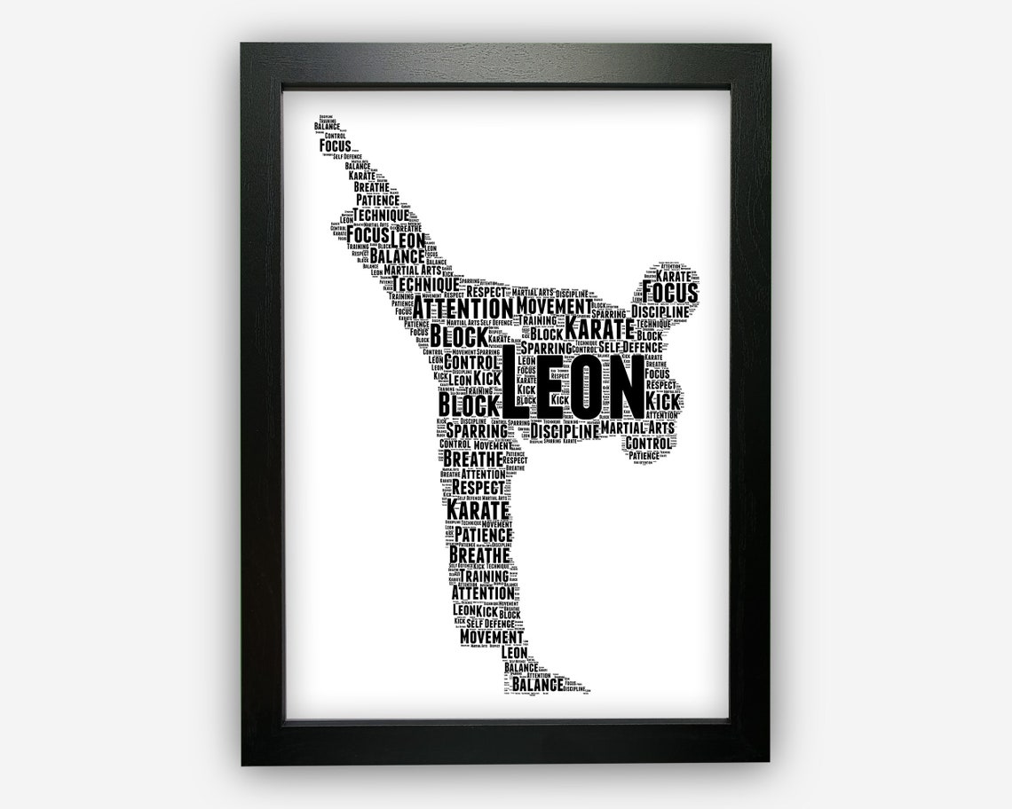 Personalised Karate Gift Word Art Wall Print Gift for Karate - Etsy UK