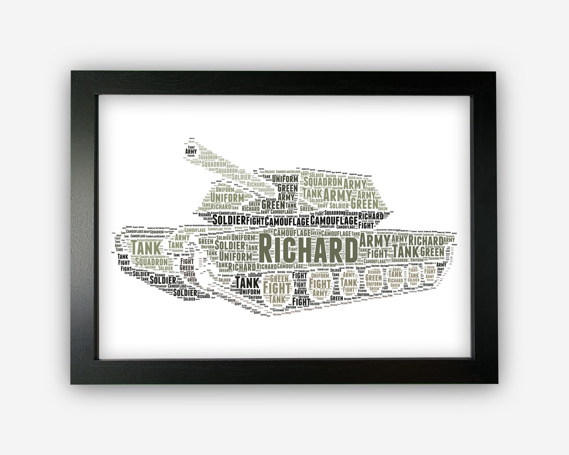 Personalised Word Art Gift Army Tank Gifts Army Gifts Print - Etsy