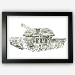 Personalised Word Art Gift Army Tank Gifts Army Gifts Print Gift for ...