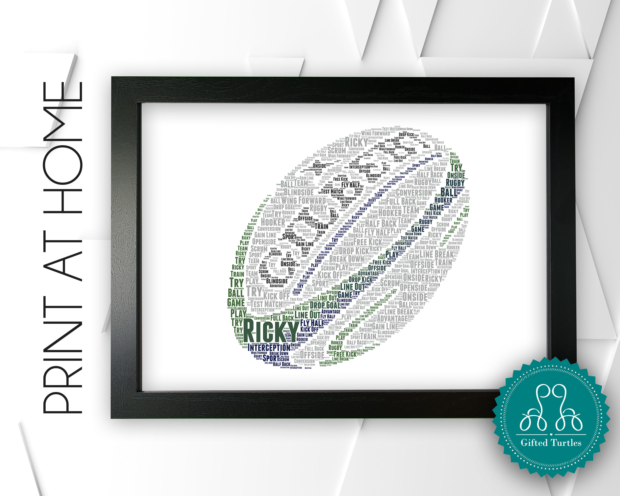 Personalised PRINTABLE Rugby Gift Word Art Wall Print Rugby - Etsy