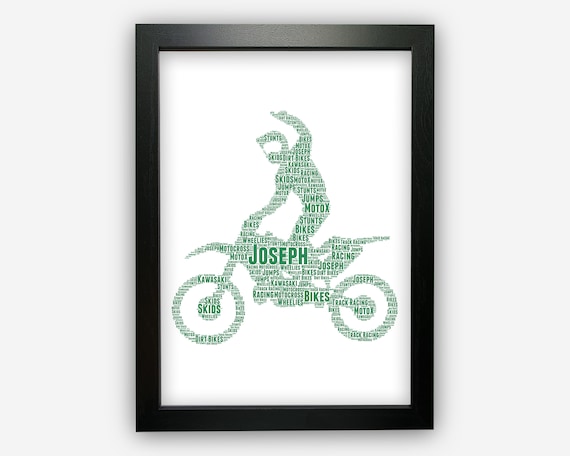 Personalised Motocross Gifts Word Art Print Moto X Motorcycle - Etsy UK