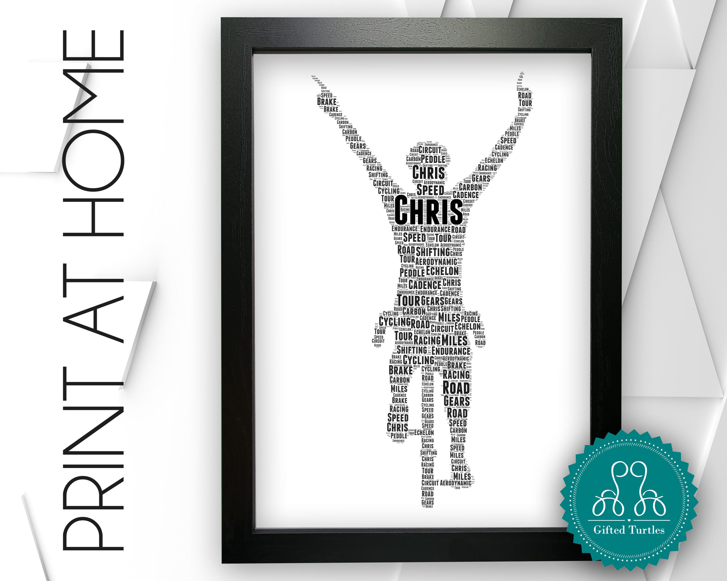 Personalised PRINTABLE Cycling Word Art Gift Cyclist Gift | Etsy
