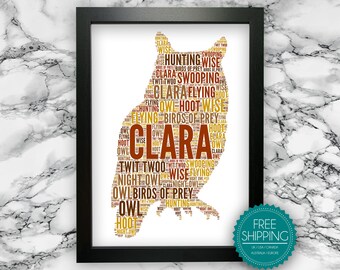 Owl Word Art | Etsy
