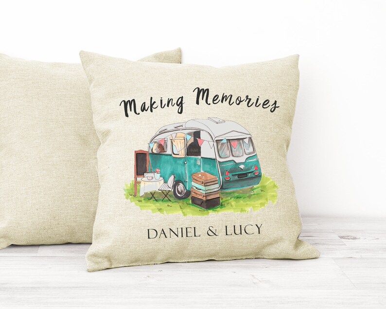 Personalised Caravan Camping Lovers Cushion Gift Shabby Chic | Etsy