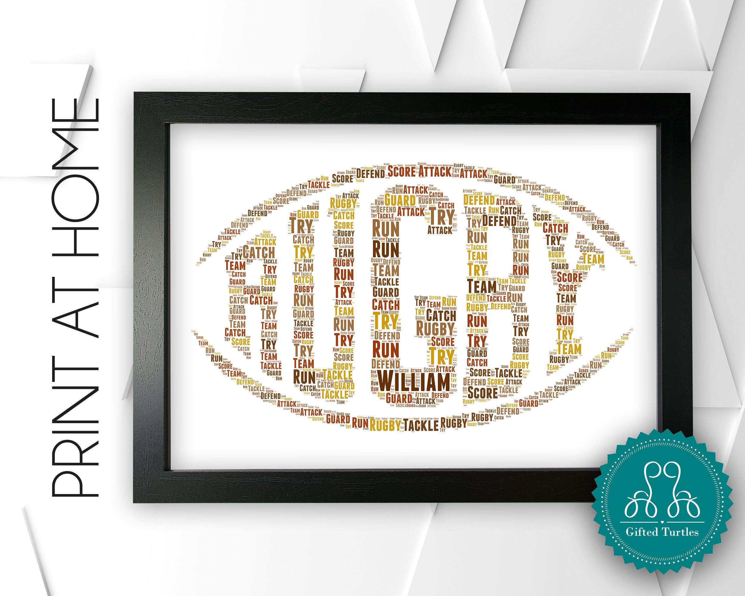 Personalised PRINTABLE Rugby Word Art Gift Rugby Player Gifts - Etsy UK