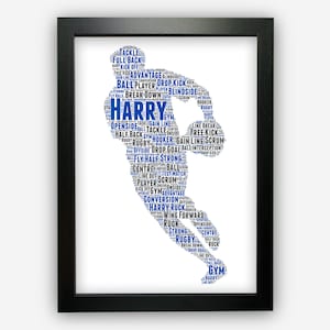 Personalised Rugby Gifts Print Gift for Rugby Player - Great Fathers ...