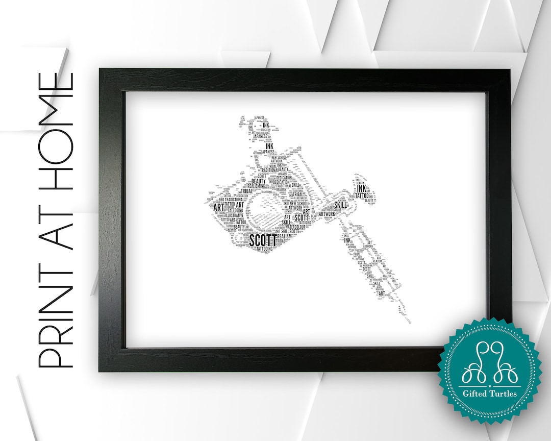 Personalised PRINTABLE Tattoo Artist Gifts Word Art Wall Print - Tattoo ...