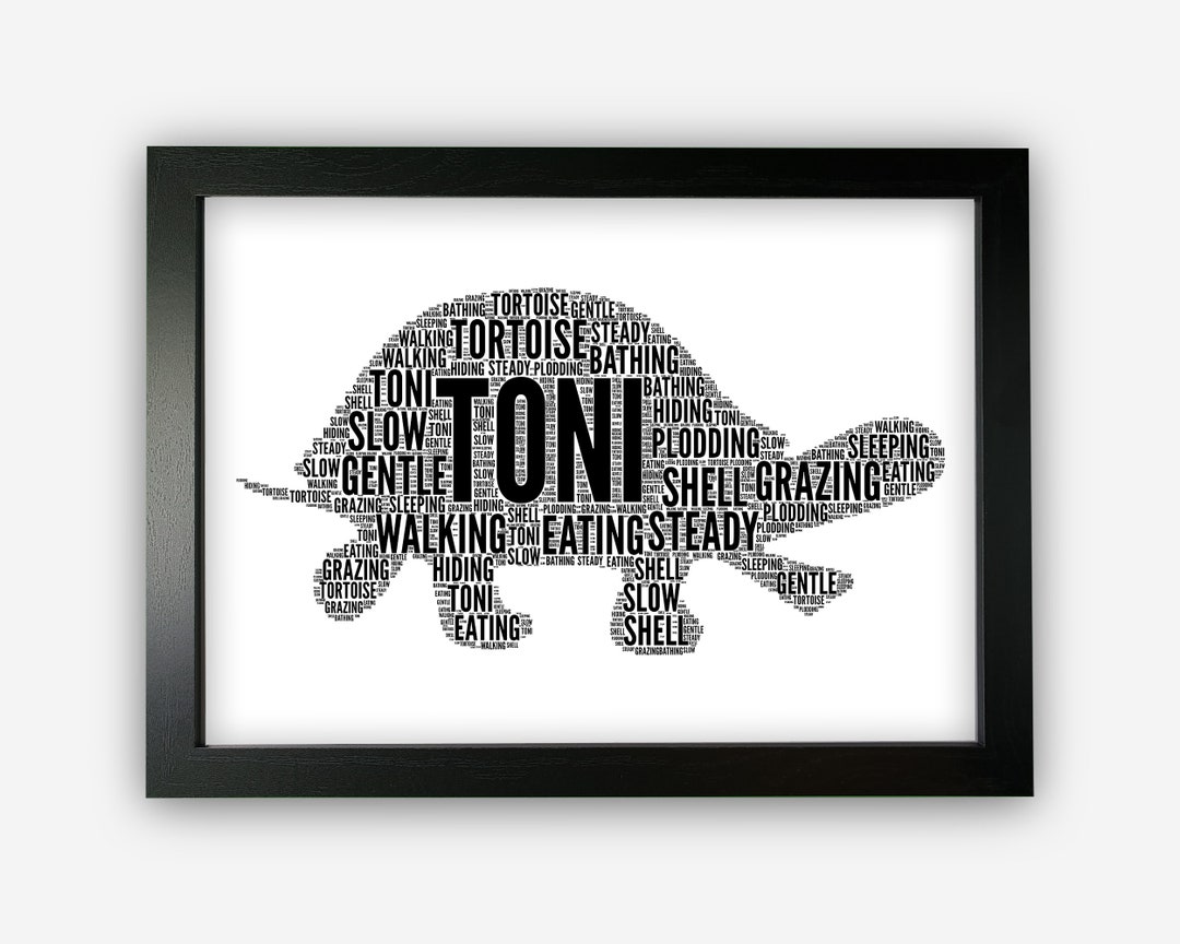 Personalised Tortoise Gifts Word Art Wall Print Pet Tortoise Gifts Wall ...