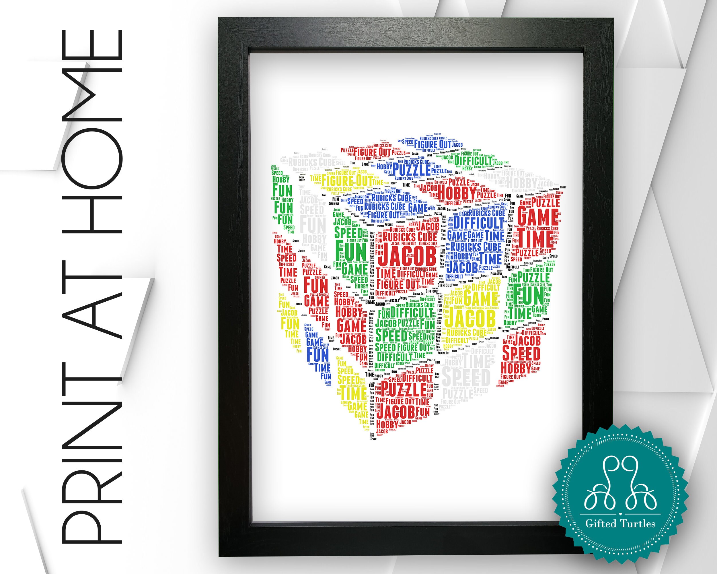 Personalised PRINTABLE Word Art Gift Rubiks Cube Gifts Rubix | Etsy