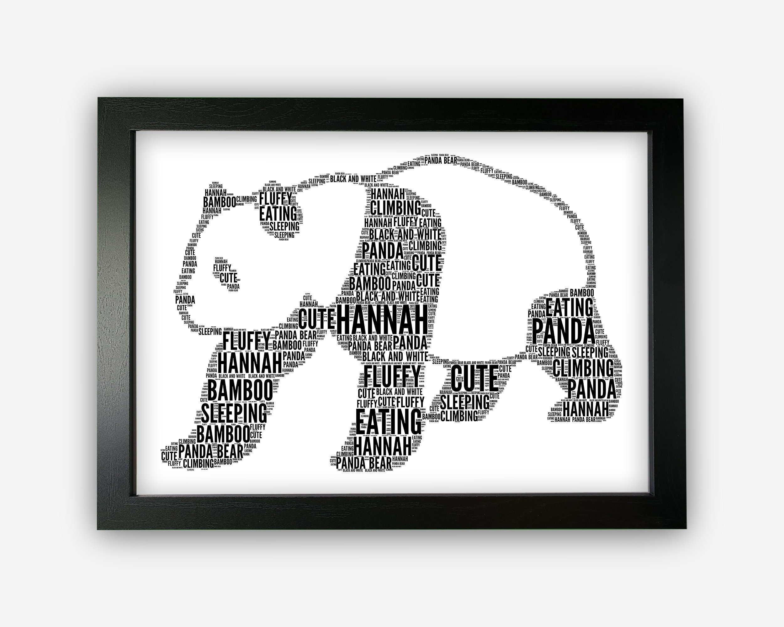 Personalised Panda Gifts Word Art Wall Print Panda Bear Cub | Etsy UK