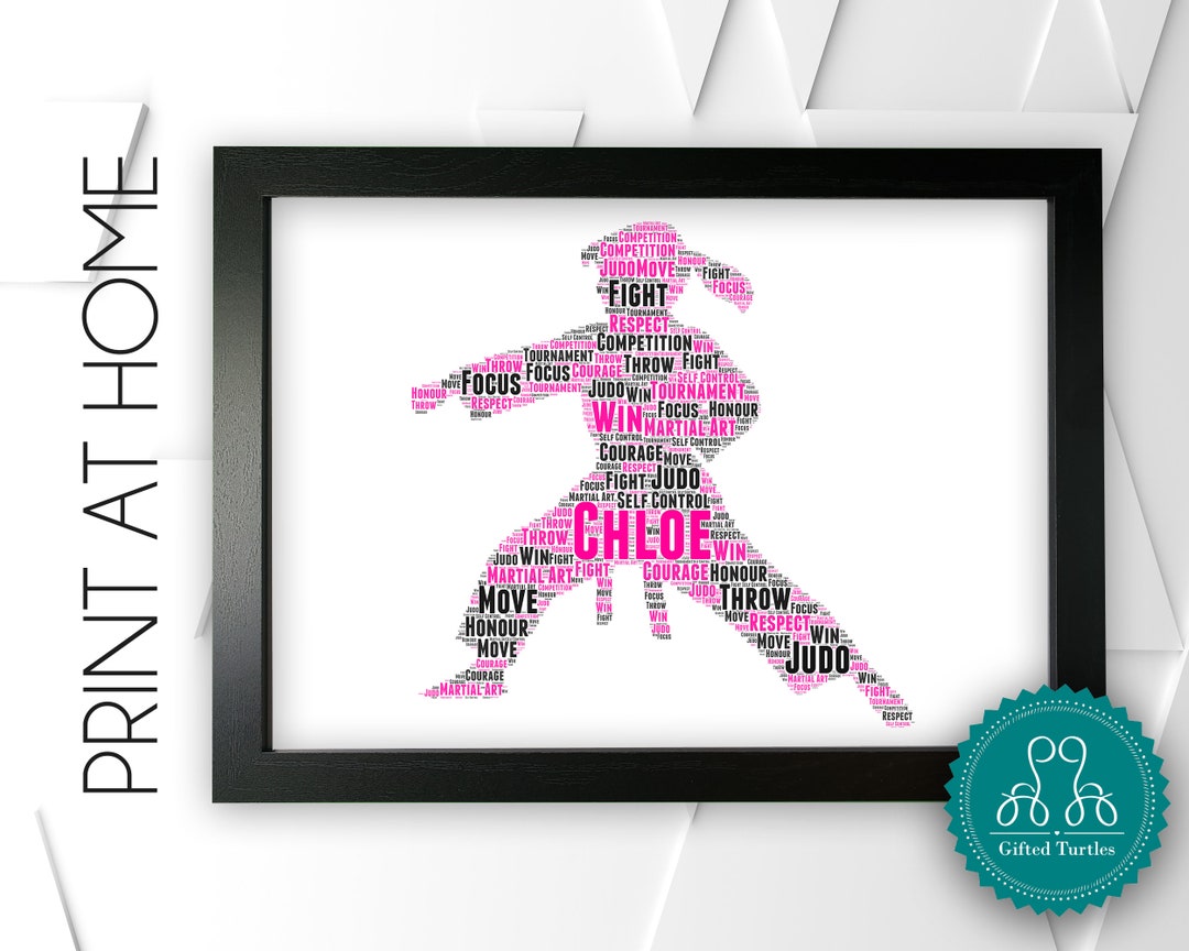 Personalised PRINTABLE Karate Word Art Gift Martial Arts Judo - Etsy