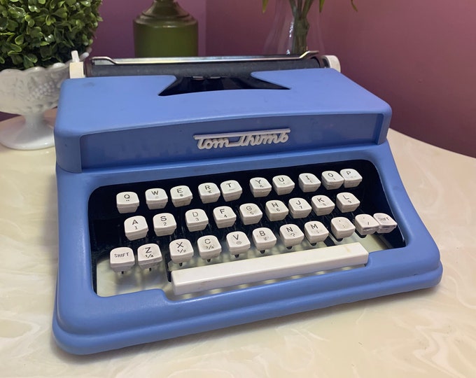 Tom Thumb Typewriter, Kids Typewriter Toy, Rare Blue, Vintage, Working ...