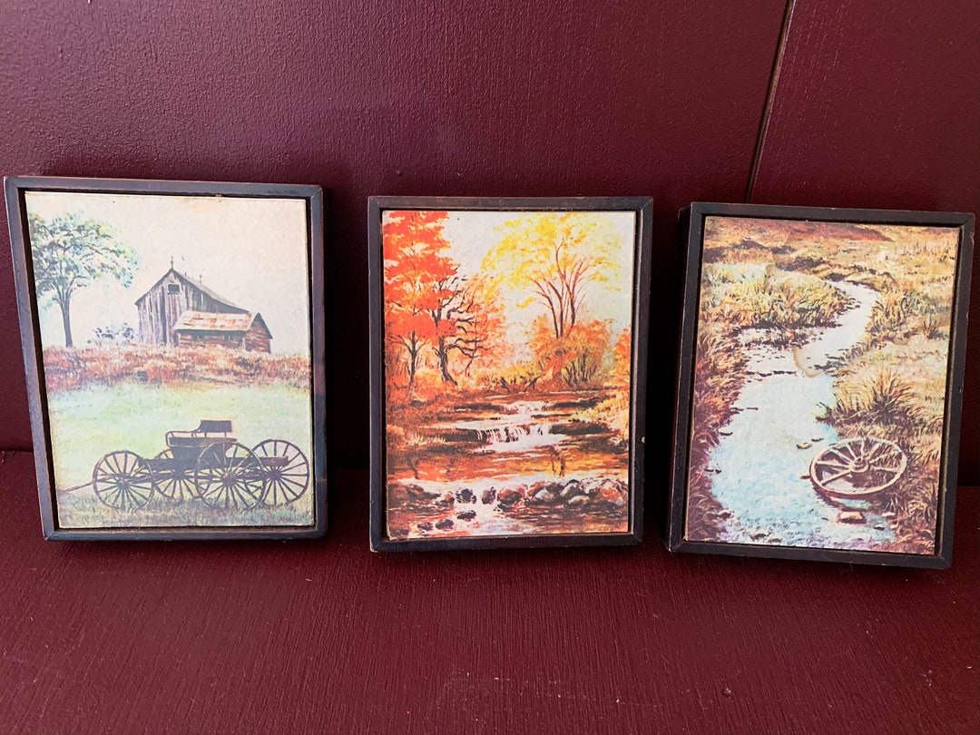 Arthurs Himark Made in Taiwan Republic of China Set of 3 Prints on Wood ...