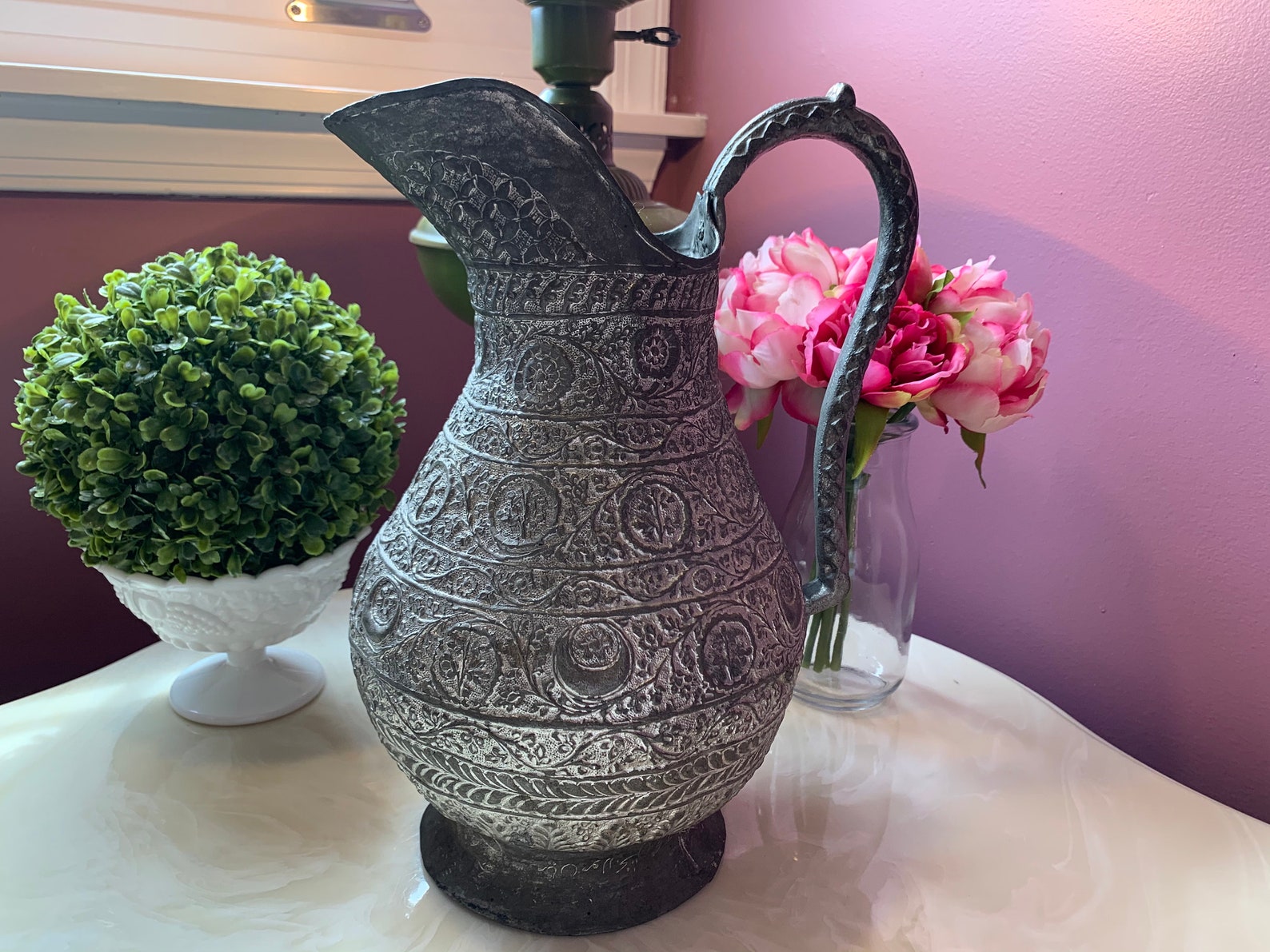 Indo Persian Bronze Pitcher Antique, 1700s, Indian Pitcher, Persian ...