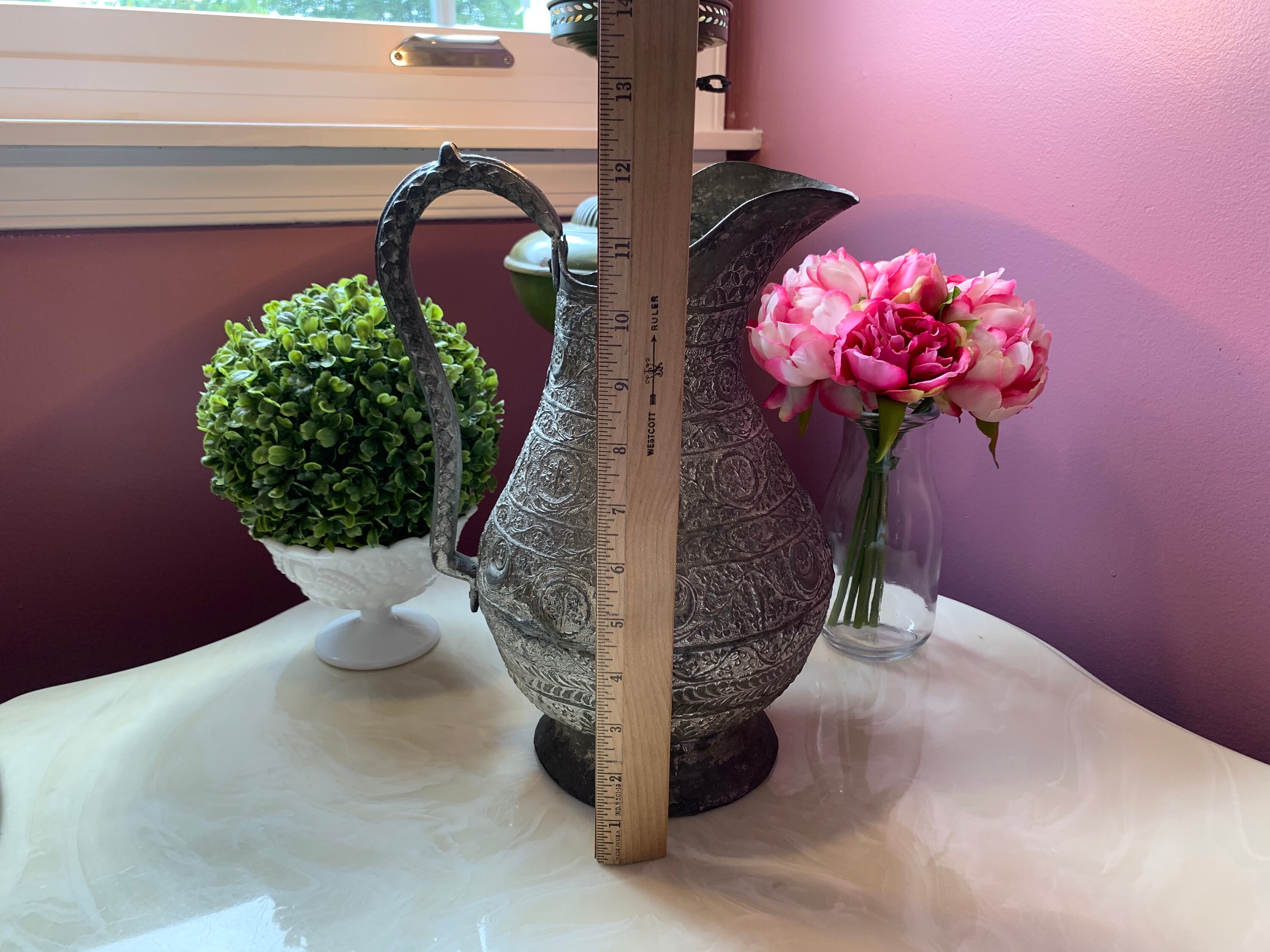 Indo Persian Bronze Pitcher Antique, 1700s, Indian Pitcher, Persian ...