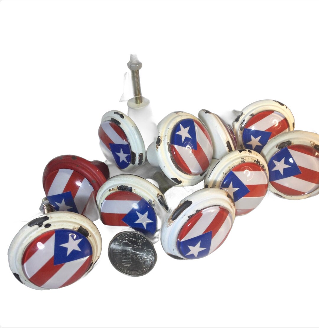 Puerto Rico Flag Cabinet Knob (CLEARANCE) - Etsy