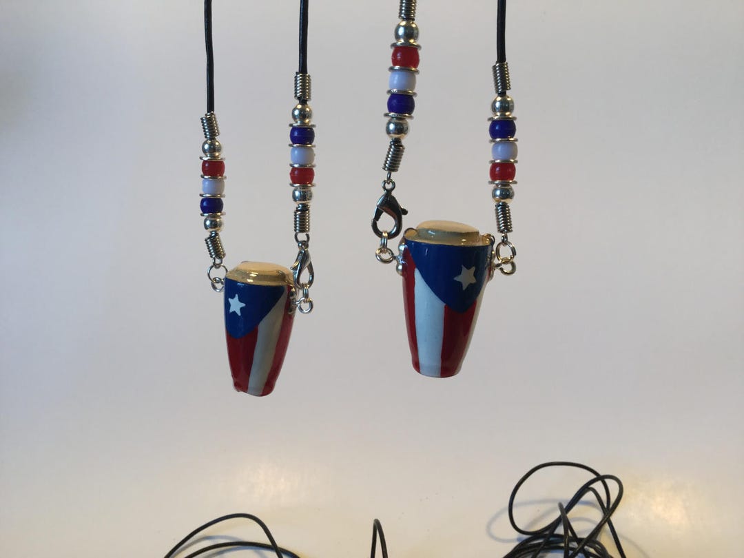 Conga Necklace Puerto Rico Flag. - Etsy