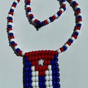 Puerto Rico Boricua Flag Beads Necklace - Etsy