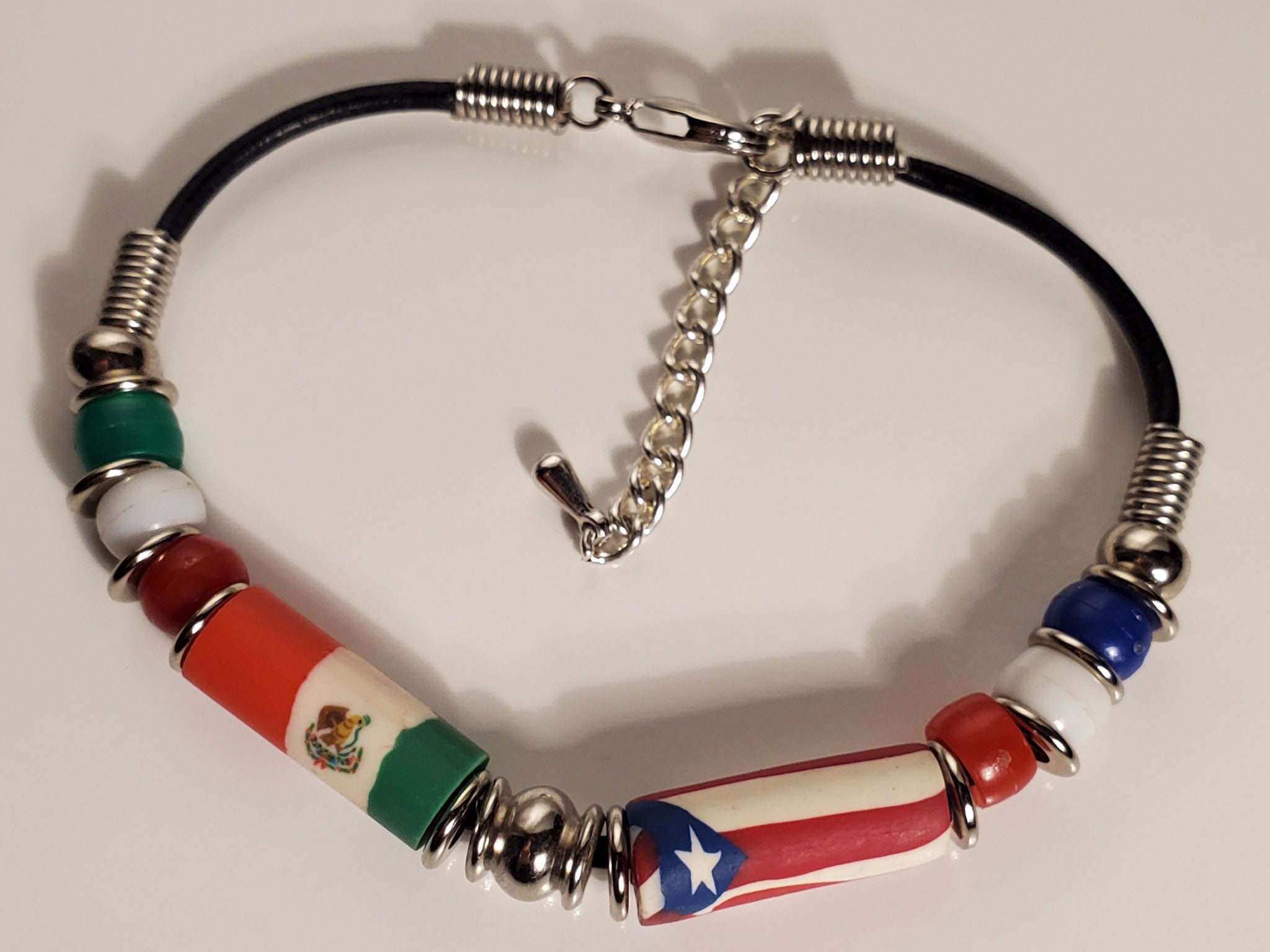 Mexico Beads Flags Bracelet or Anklet With Other Latin Countries - Etsy
