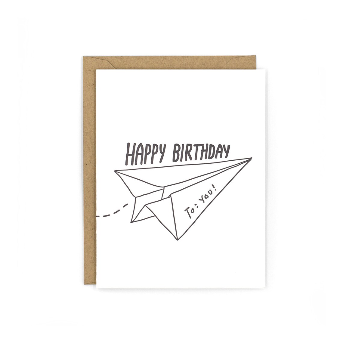 Paper Airplane Letterpress Card - Etsy