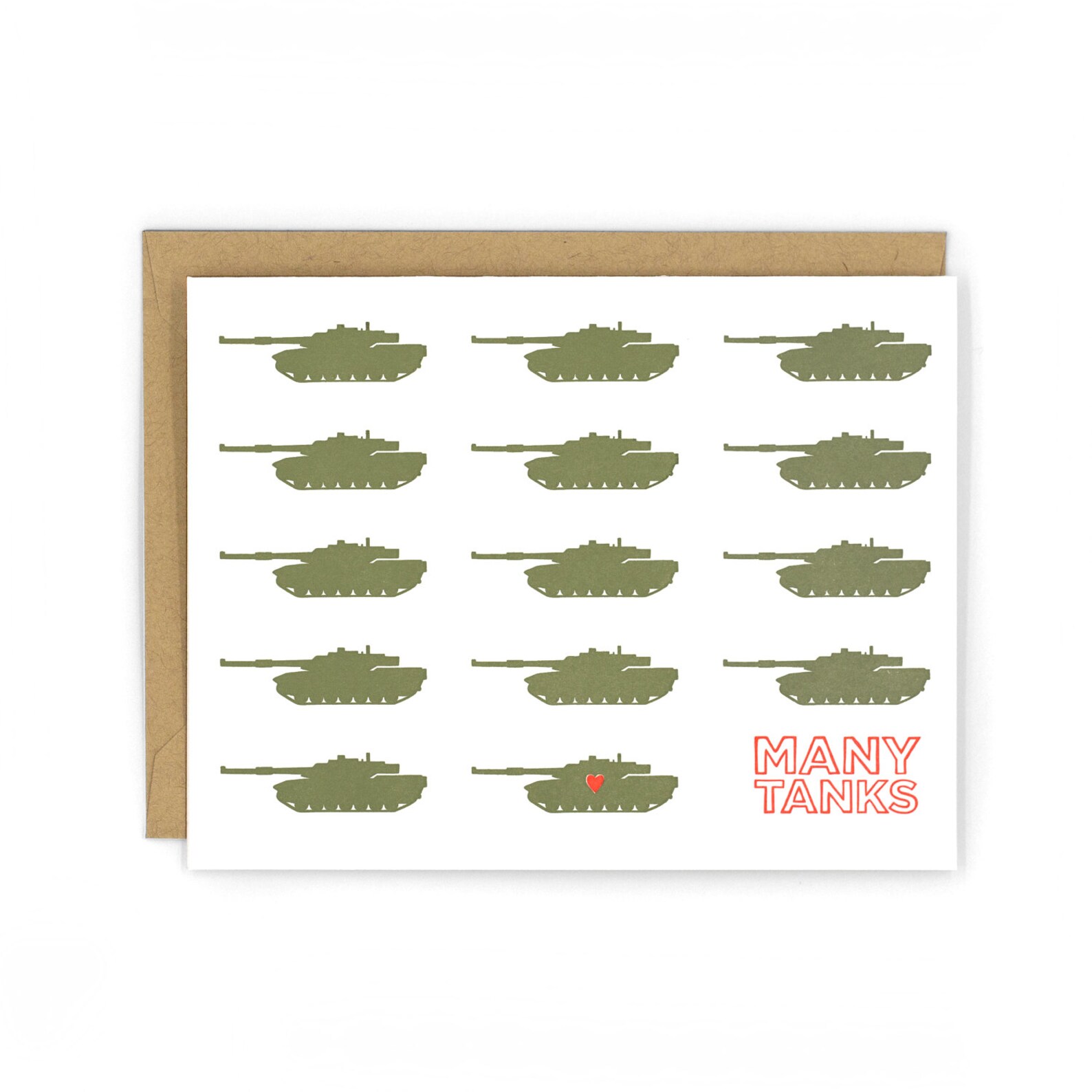 Many Tanks Letterpress Card - Etsy