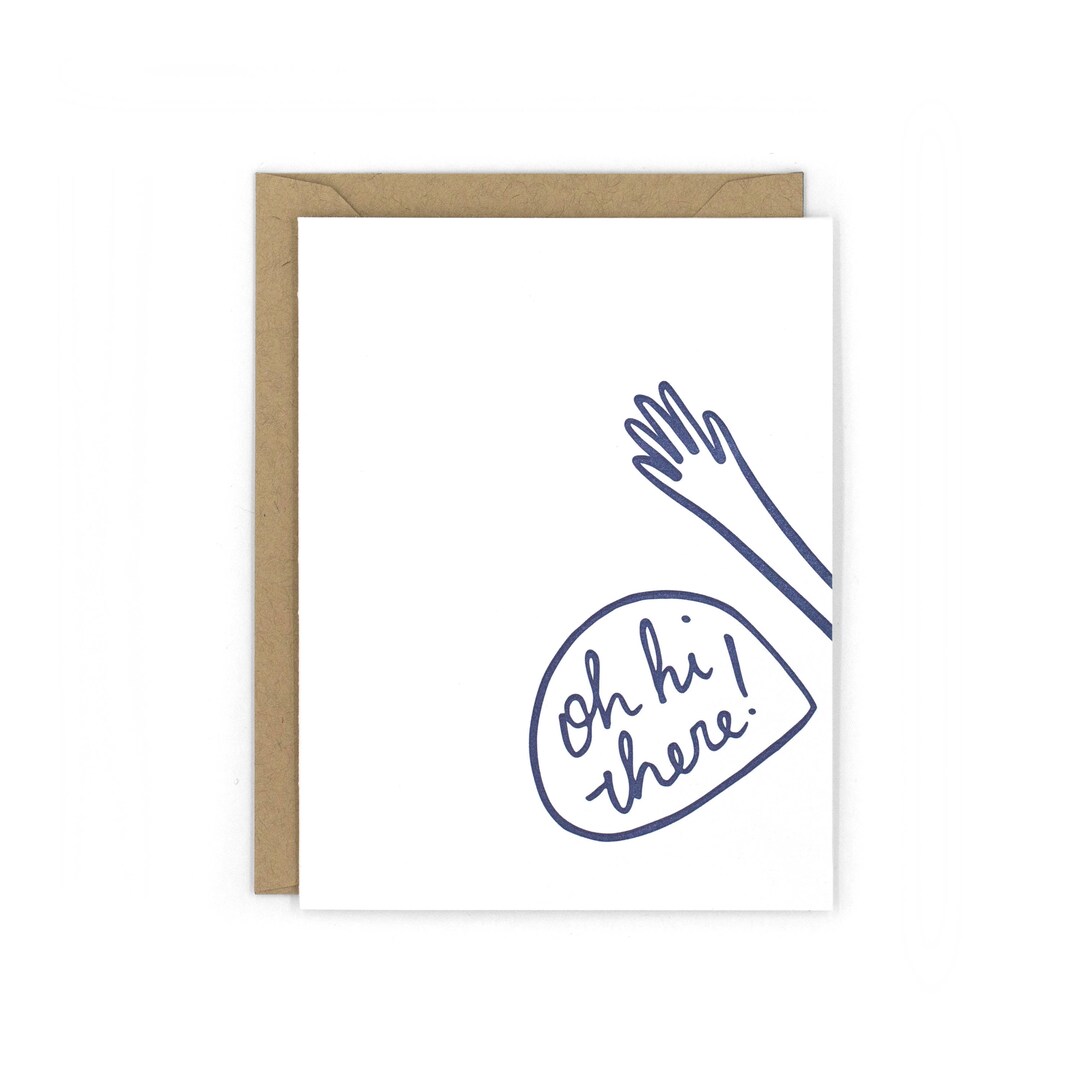 Oh Hi There Letterpress Card - Etsy