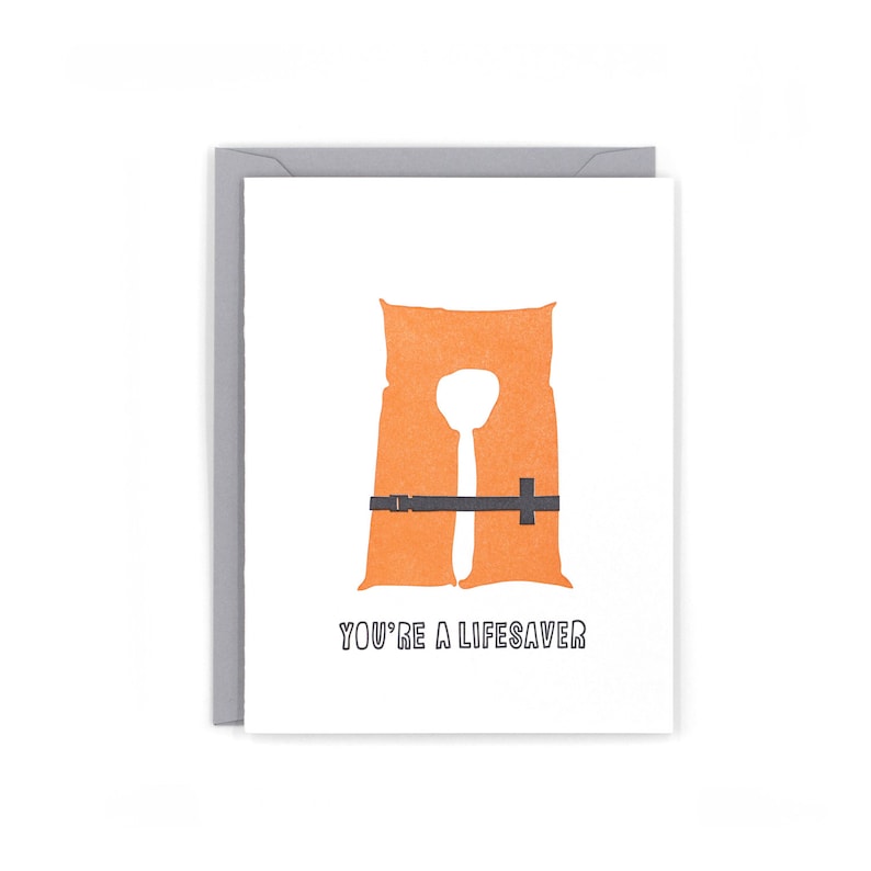 Lifesaver Letterpress Card - Etsy