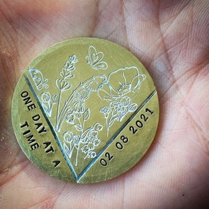 Personalised Milestone Sobriety Token, Chip Gift. Custom Hand Stamped ...