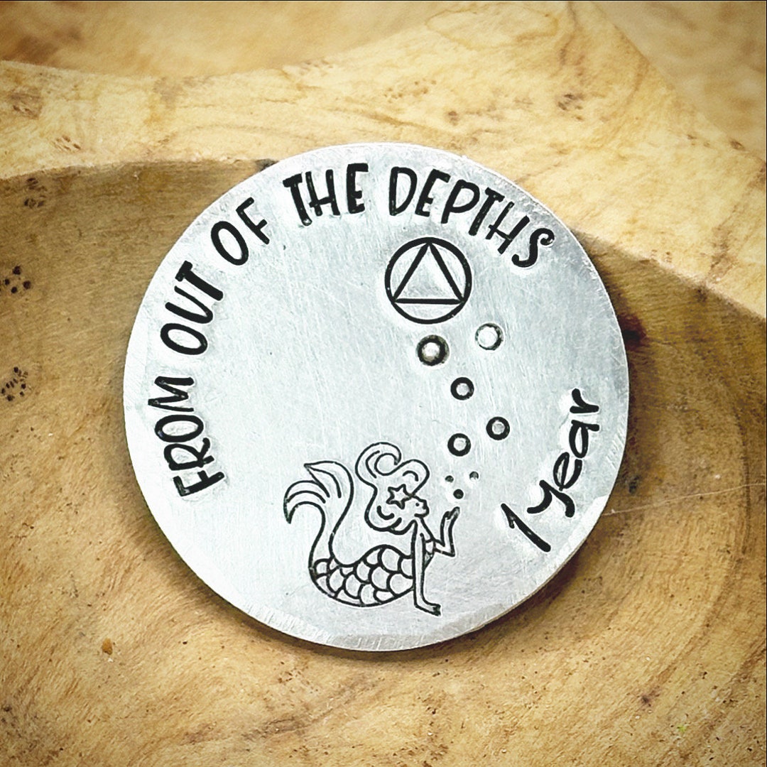 From Out of the Depths. Personalised Sobriety Recovery Token Coin Chip ...