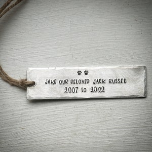 Personalised Hand Stamped Tree Hanging Charm Tree Memorial Wedding ...